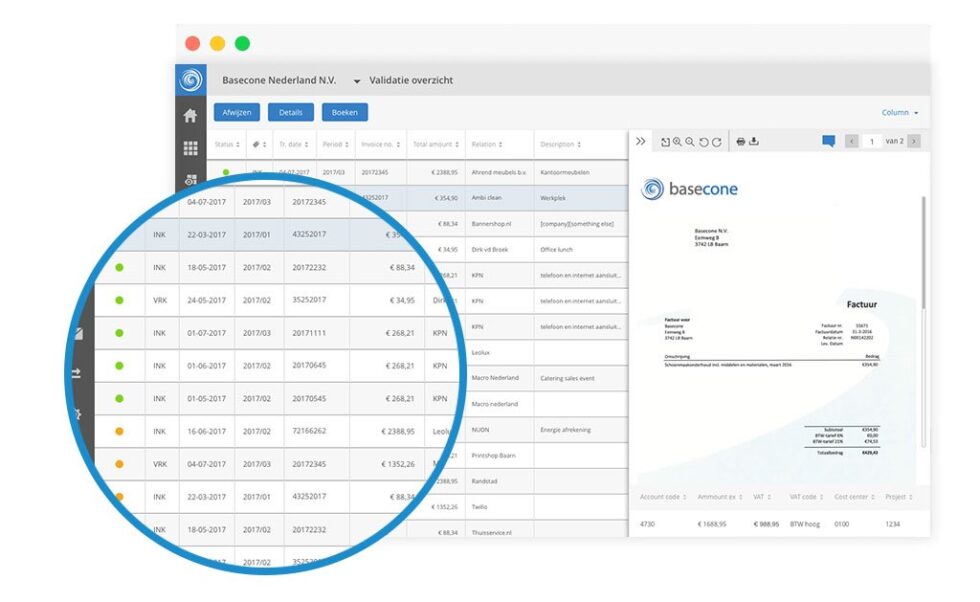 Basecone Scan, herken, boek en archiveer al je facturen - Unidis